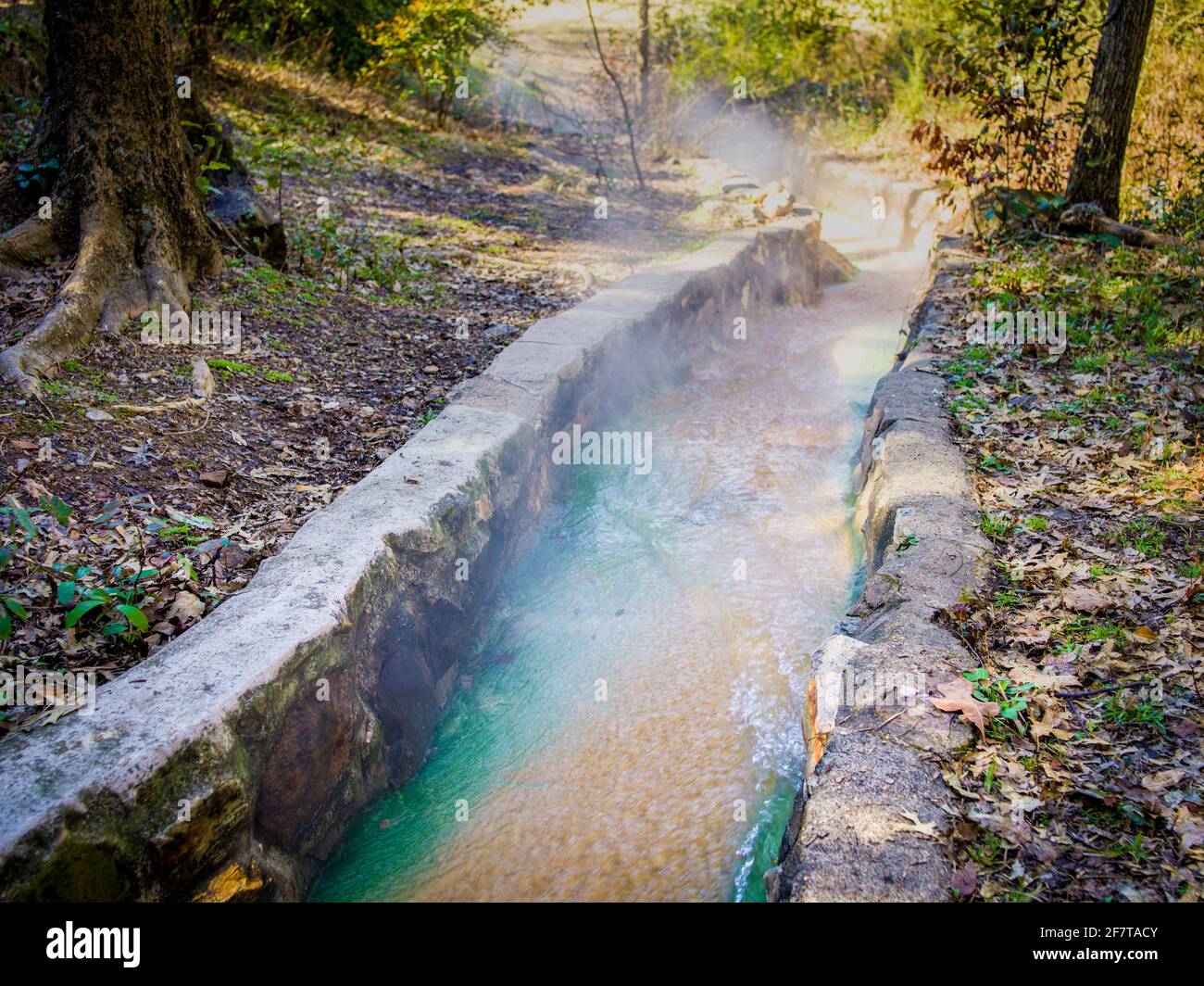 Natural hot springs running through the woods in Hot Springs, Arkansas ...