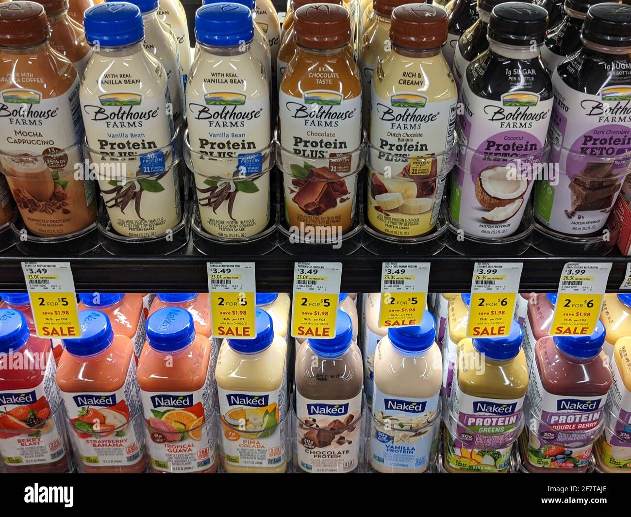 Various Protein Plus Drinks Available for Purchase Stock Photo - Alamy