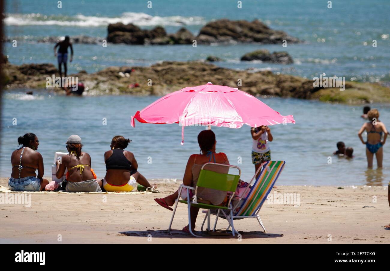 salvador, bahia / brazil - december 30, 2015: People moving on Itapua ...