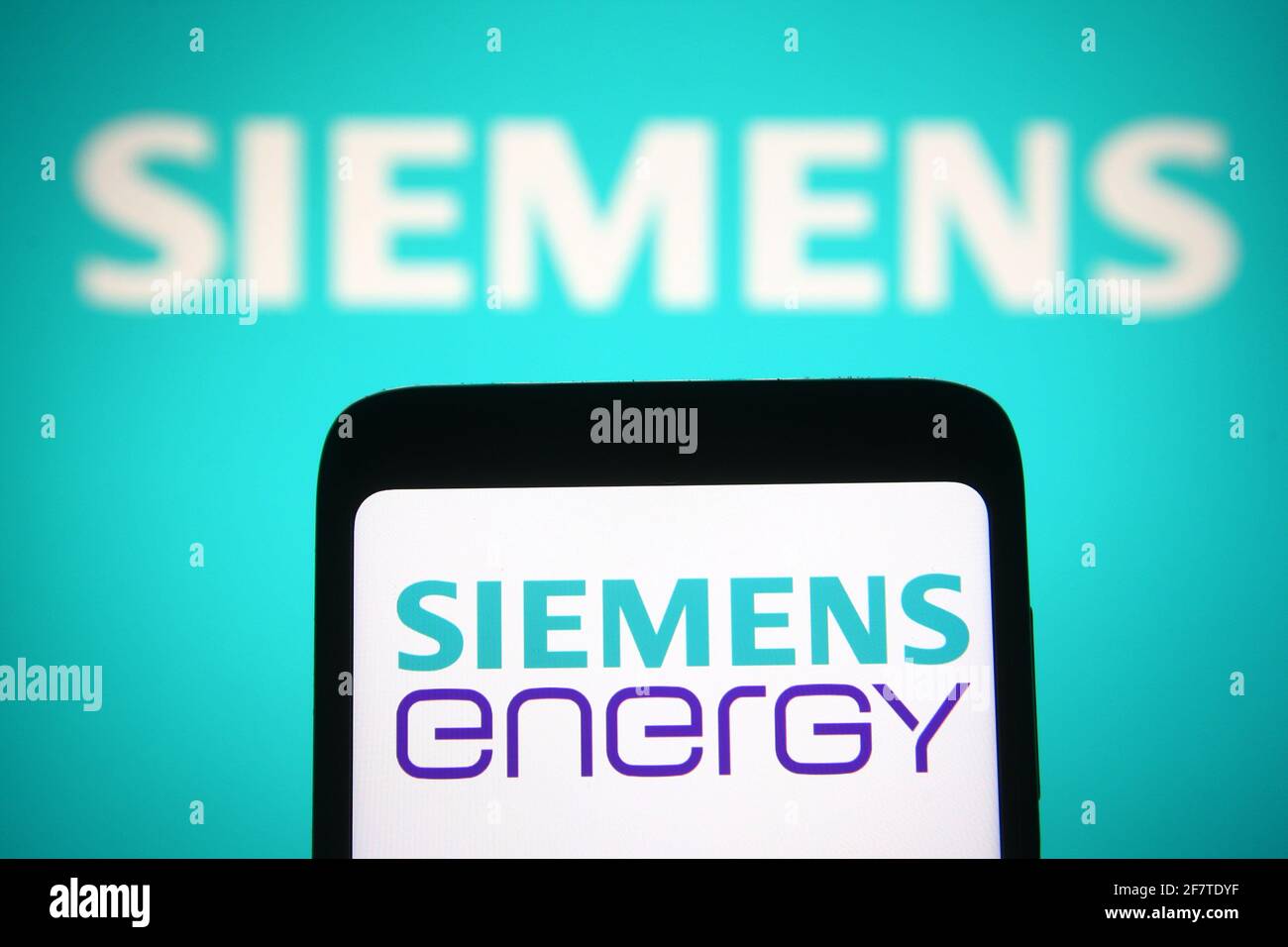 In This Photo Illustration The Siemens Energy Logo Is Seen On A Smartphone Screen With A Siemens