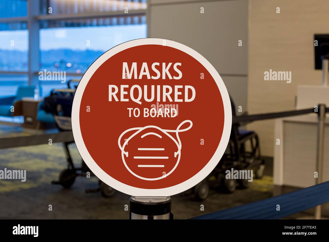 Preventive signs for COVID-19 pandemic before entering a airport ...