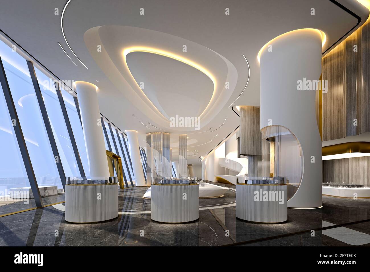 3d render of building reseption lobby Stock Photo - Alamy