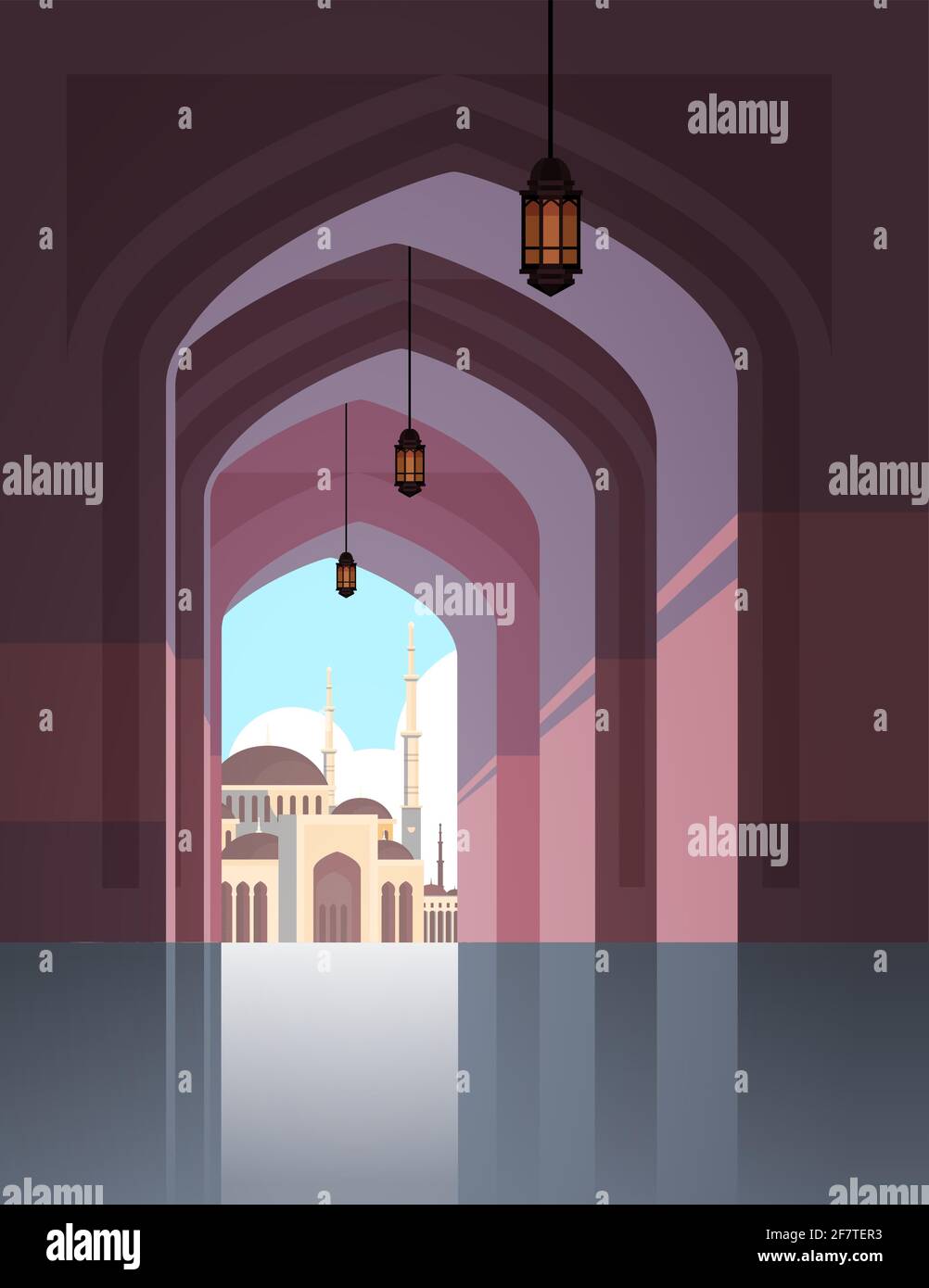 Mosque vertical view Stock Vector Images - Alamy