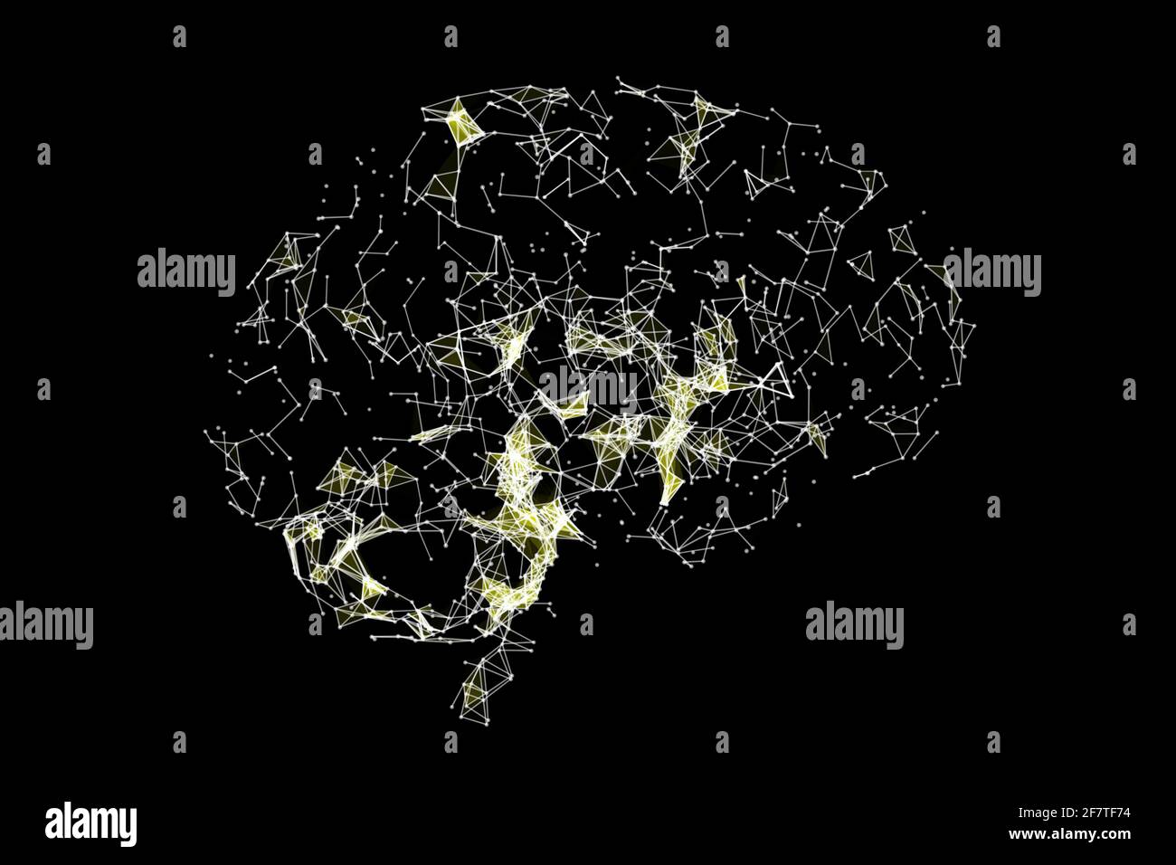 Illustration of a brain on a black background Stock Photo - Alamy