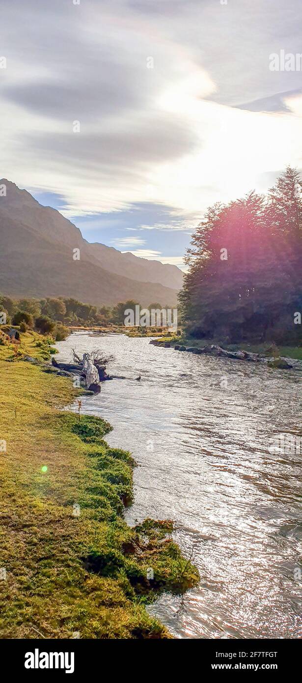 Vertical breathtaking scene of a river flow Stock Photo - Alamy