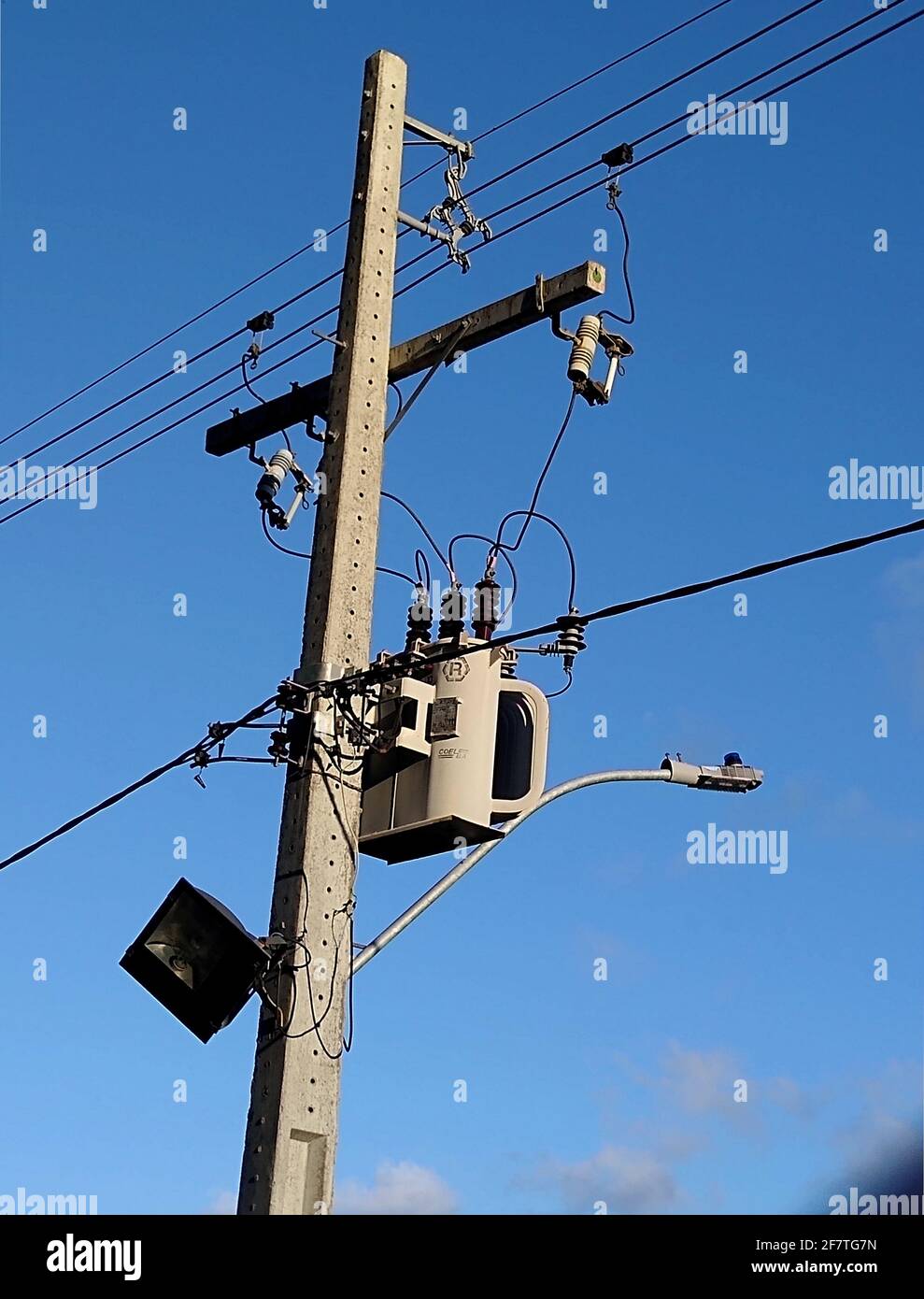 salvador, bahia, brazil - december 8, 2020: power transformer is seen ...