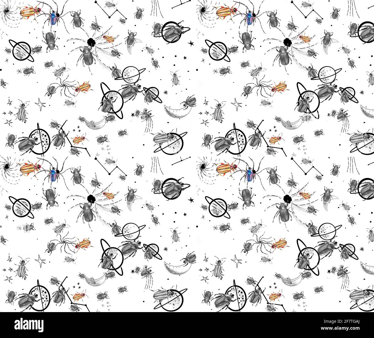 insect and bug patterns for cards fabrics planet Stock Photo - Alamy