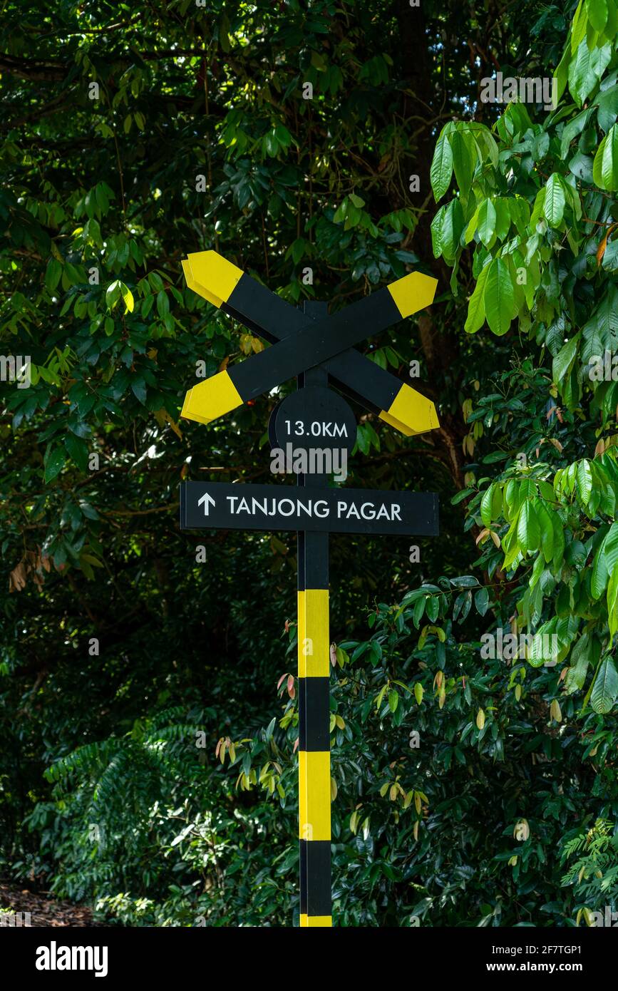Tanjong Pagar sign at the Railway corridor, Singapore Stock Photo - Alamy
