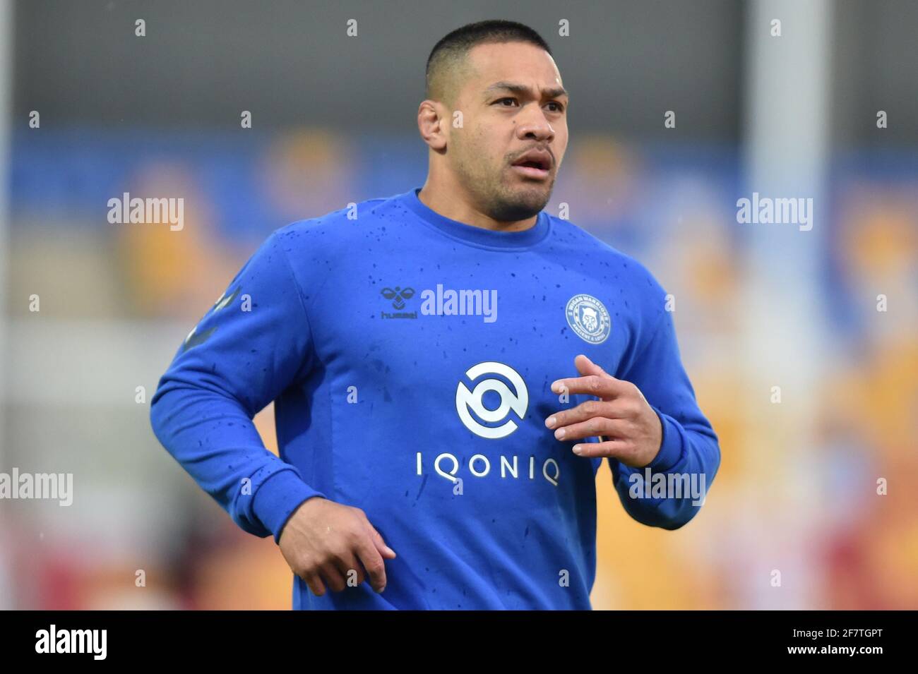 York, UK. 09th Apr, 2021. Willie Isa (11) of Wigan Warriors during the ...