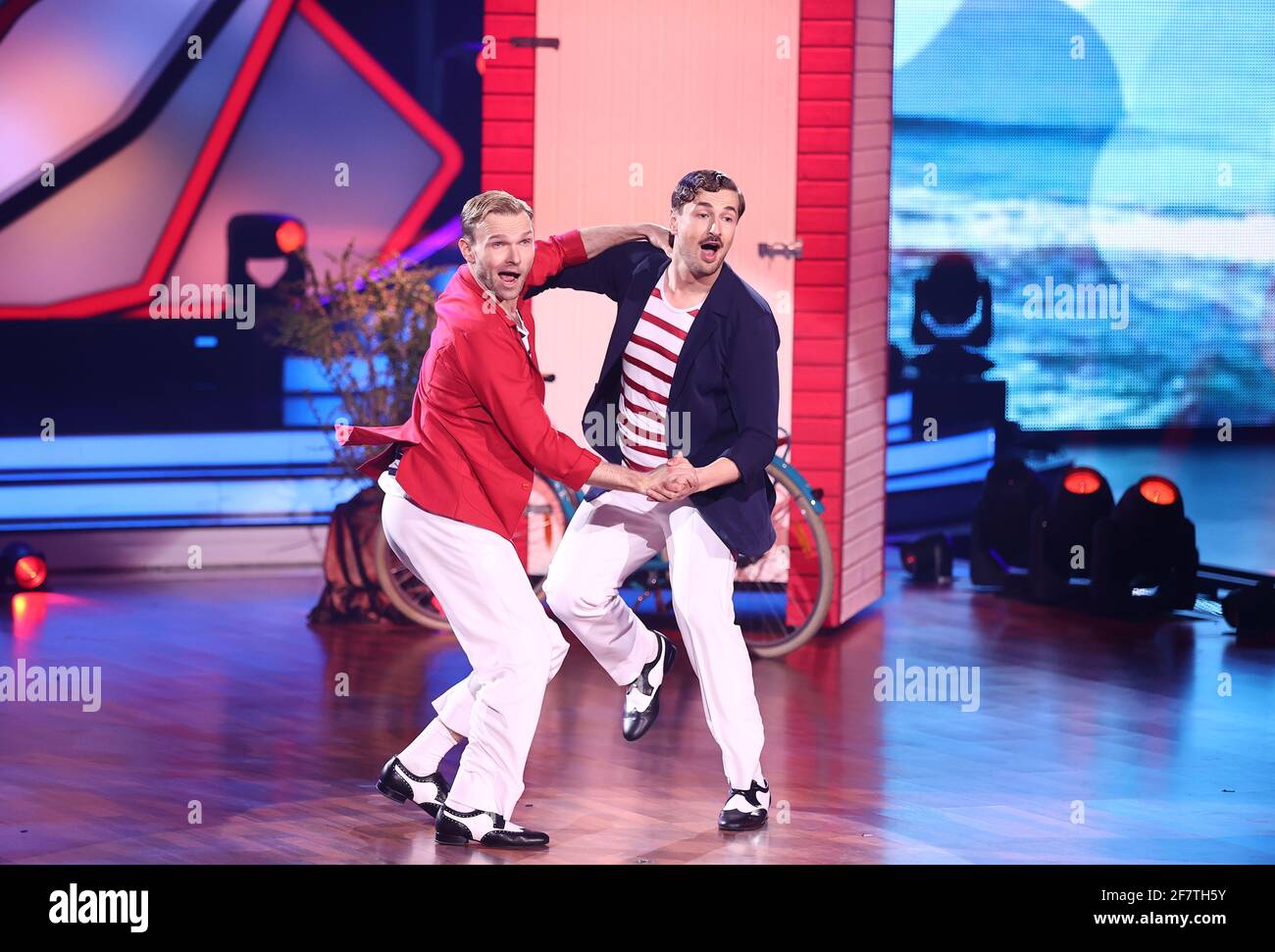 Cologne, Germany. 09th Apr, 2021. Nicolas Puschmann (r), TV star, Vadim ...