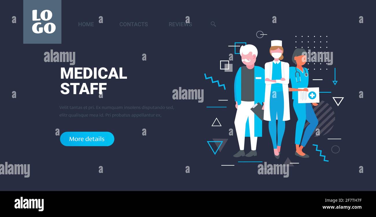 hospital medical staff team doctors nurses surgeons in uniform medicine ...