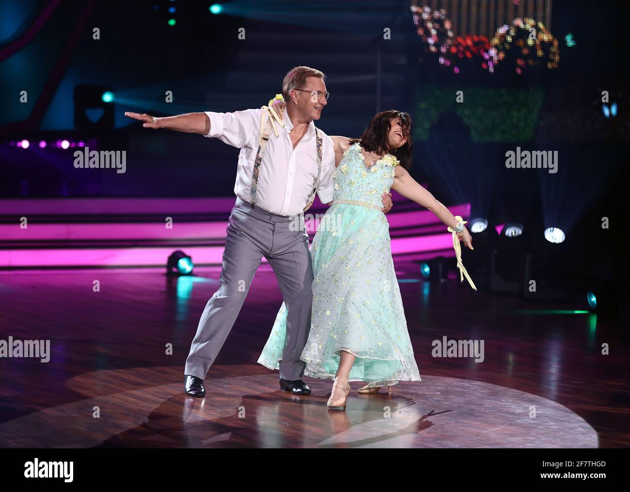 Cologne, Germany. 09th Apr, 2021. Jan Hofer, presenter, and Christina ...