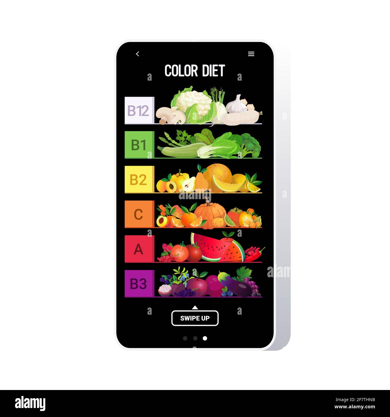 eat rainbow different organic fruits herbs berries vegetables vitamins ...