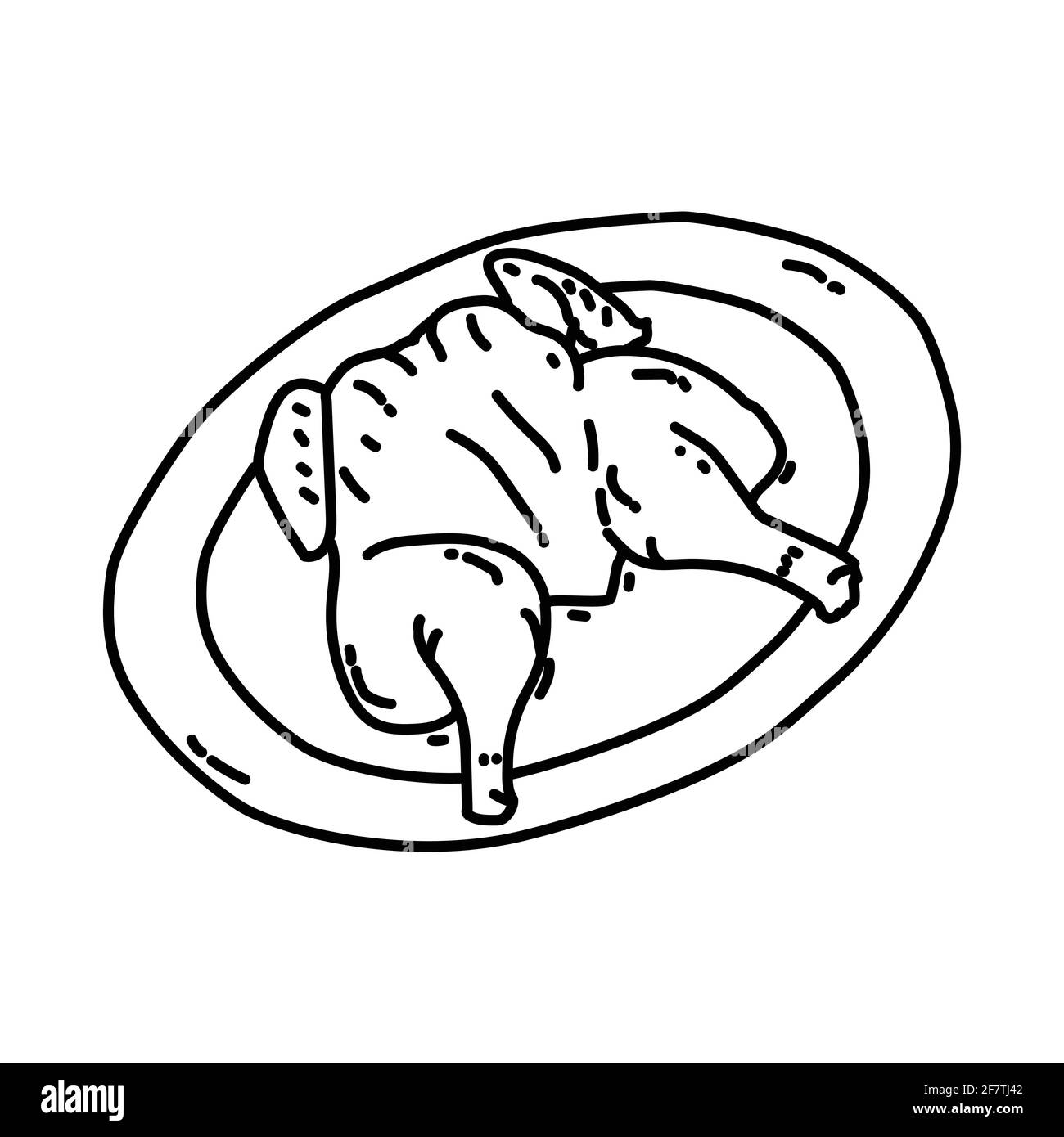 Ayam Goreng Indonesian Food Hand Drawn Icon Set Vector Stock Vector ...