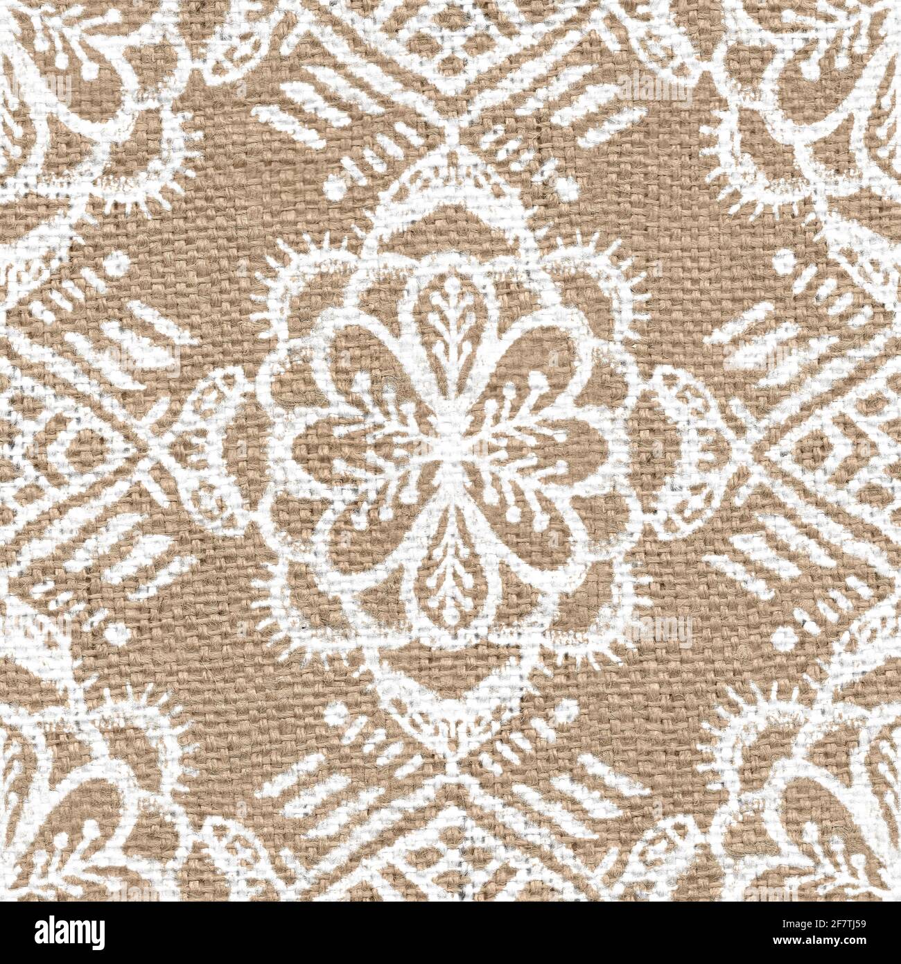 Seamless burlap with white paint pattern overlay Stock Photo - Alamy