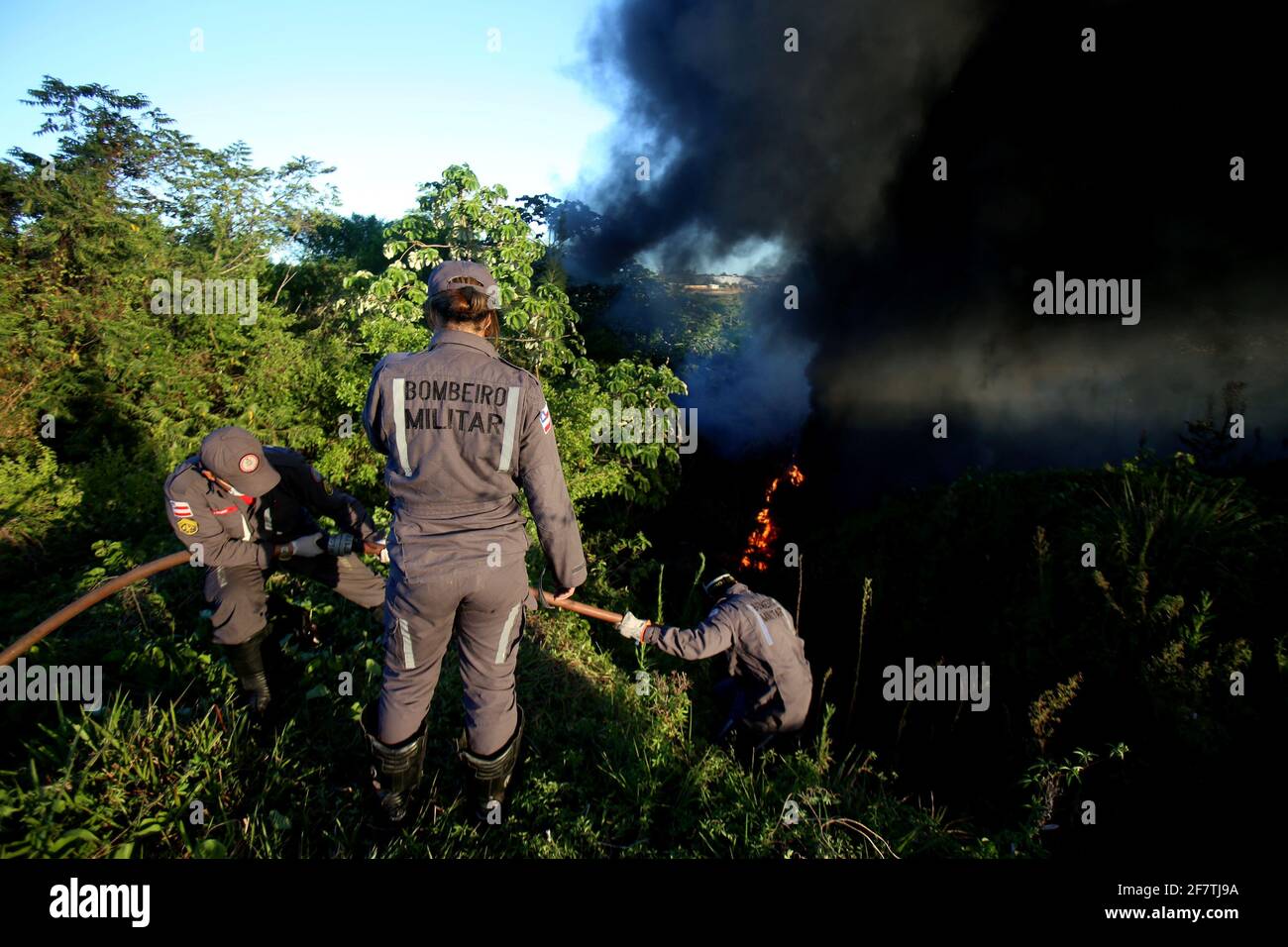 salvador, bahia / brazil - december 28, 2017: Fire Department members ...