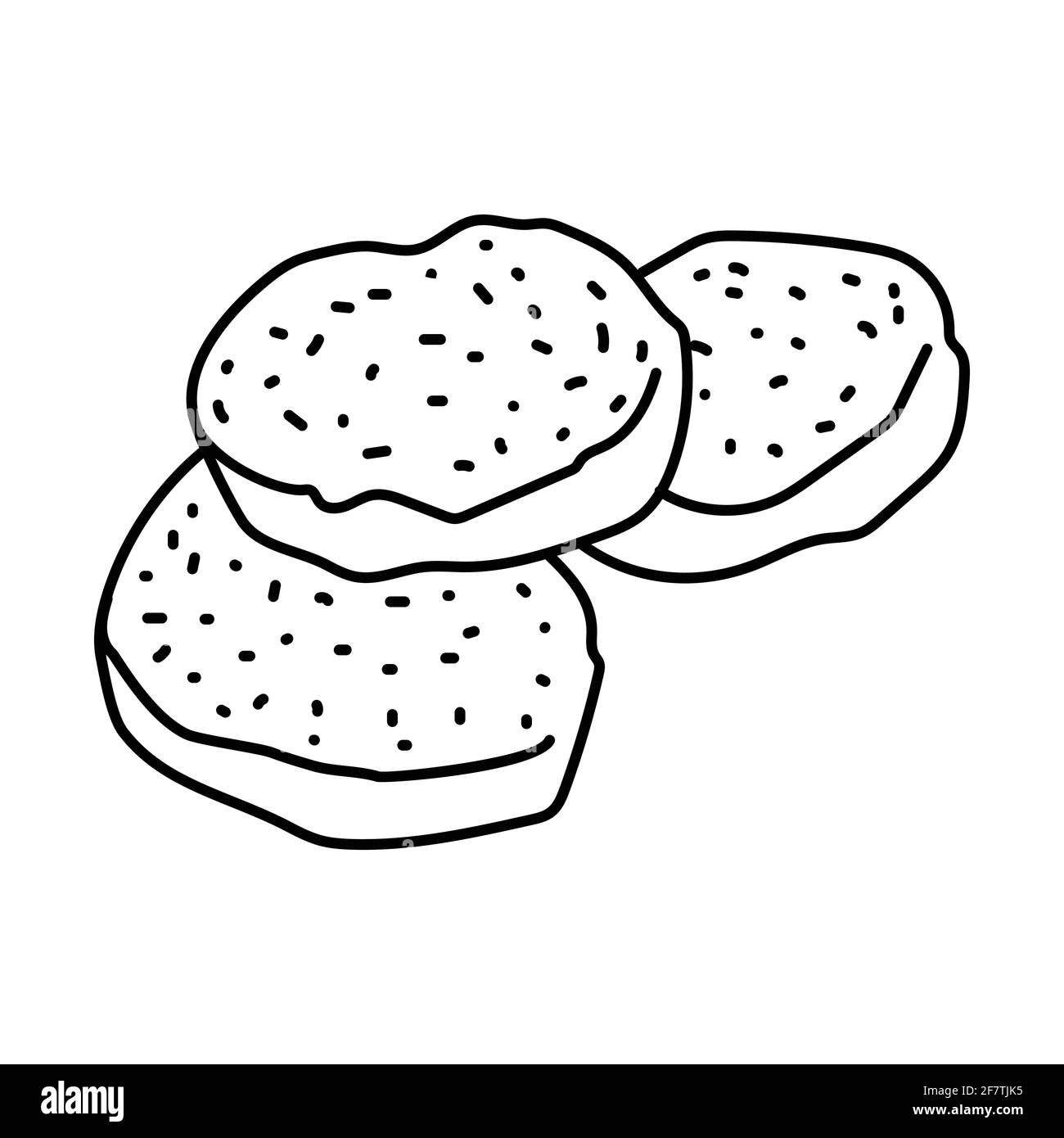 Wingko Indonesian Food Hand Drawn Icon Set Vector Stock Vector Image ...