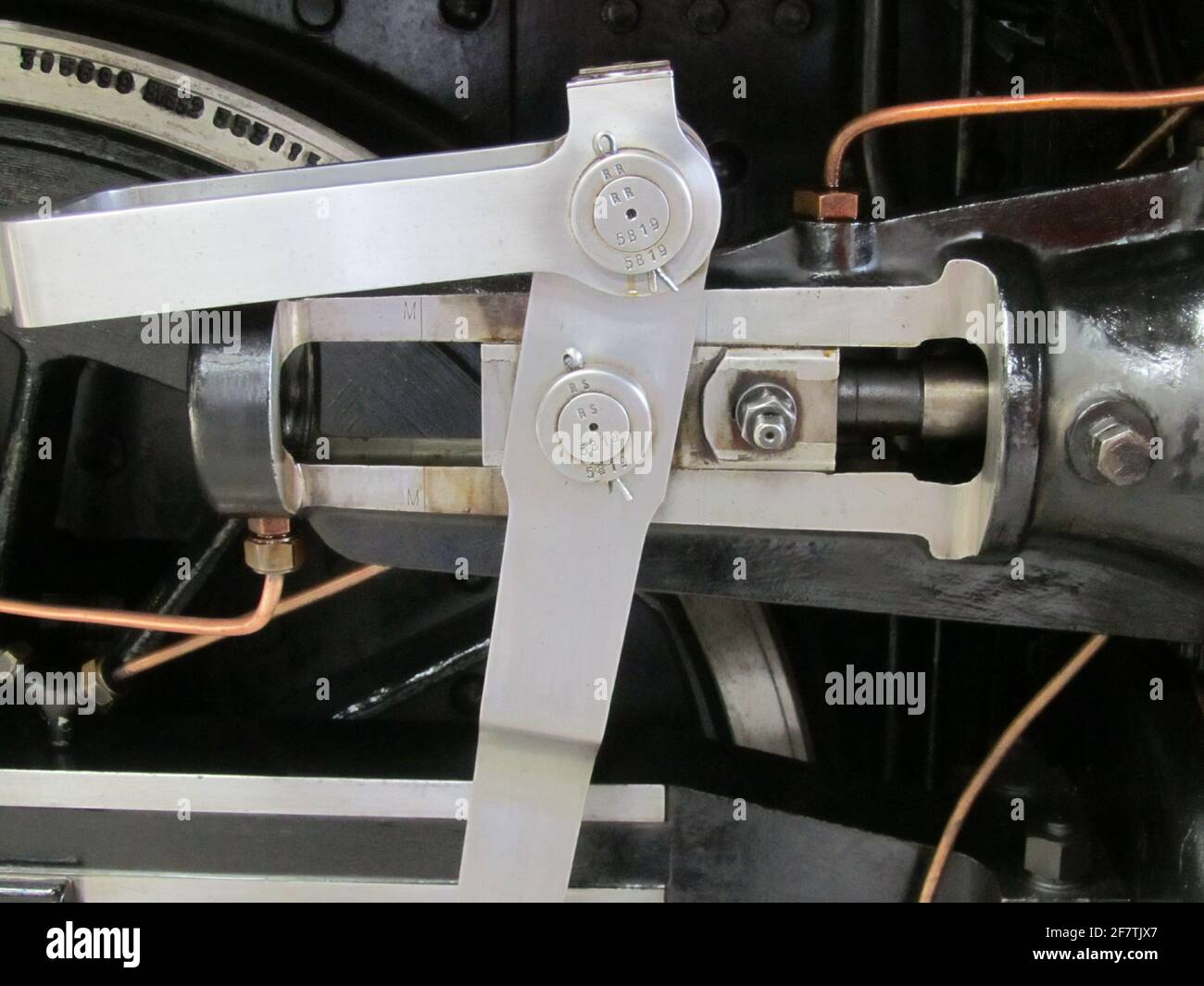 Power transmission and drive linkage of a Swiss steam locomotive, built ...