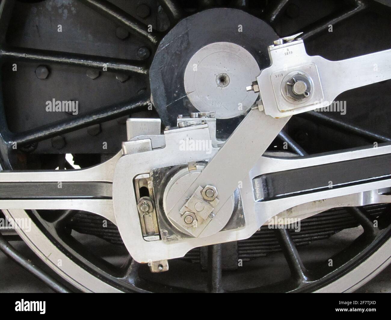 Power transmission and drive linkage of a Swiss steam locomotive, built ...