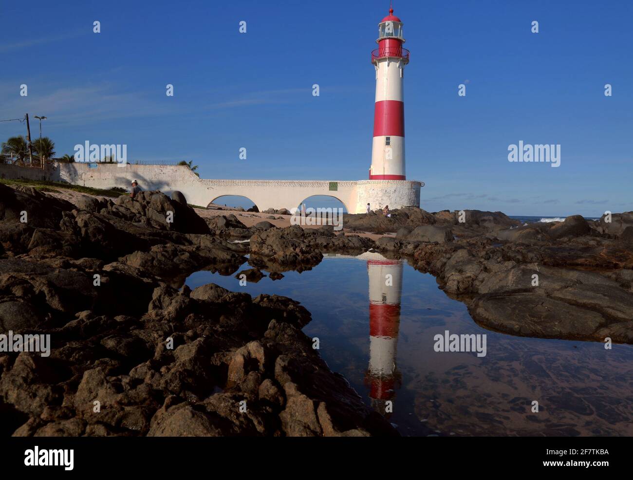 salvador, bahia / brazil - may 29, 2015: View of the Itapua Lighthouse ...