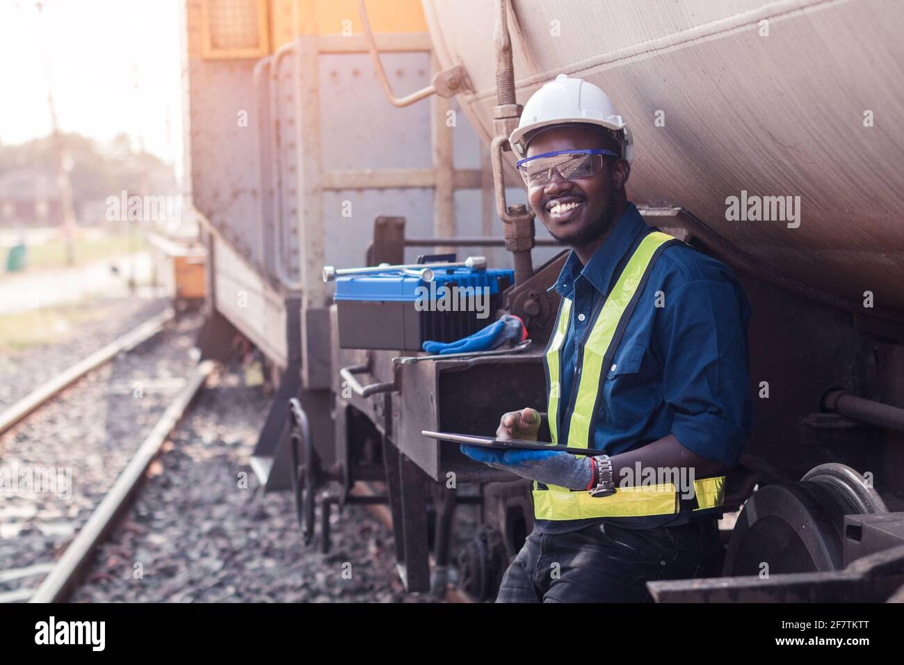 African american train engineer hi-res stock photography and images - Alamy