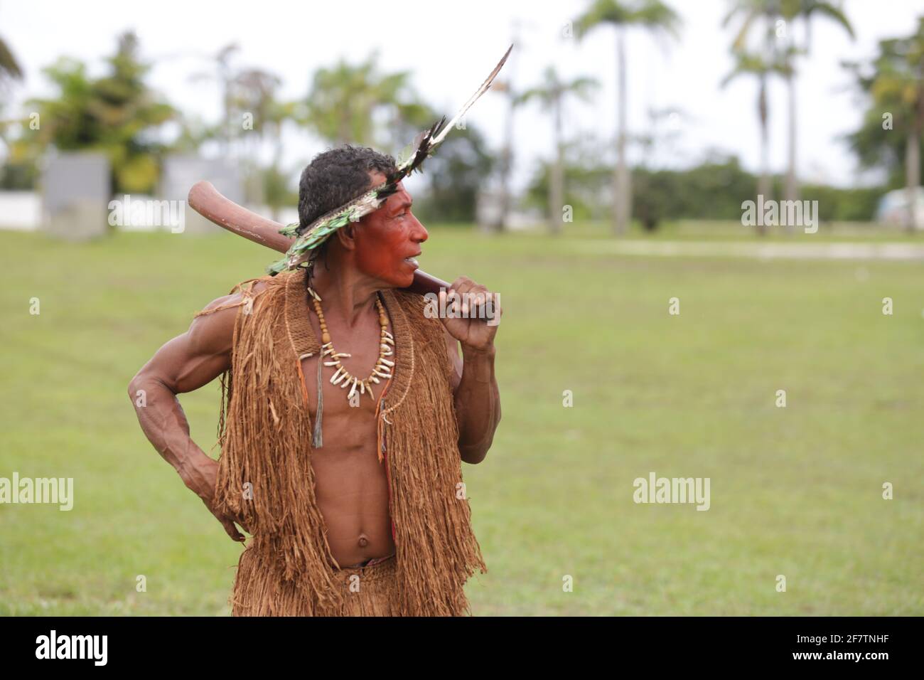 salvador, bahia / brazil - may 29, 2017: indigenous woman from Pataxo ...