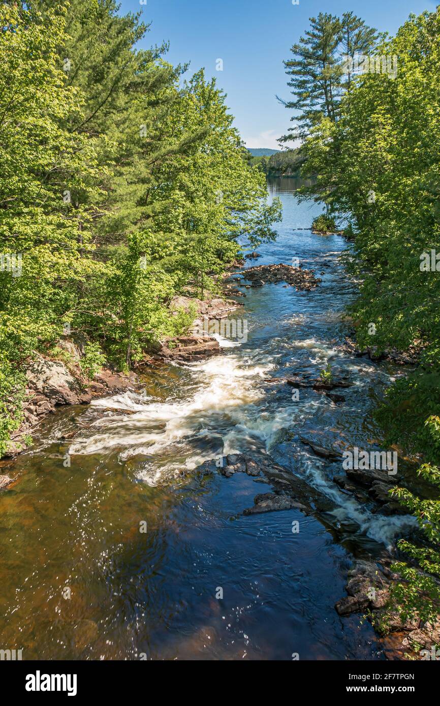 Eau Claire Gorge and waterfalls Calvin Ontario Canada in summer Stock ...