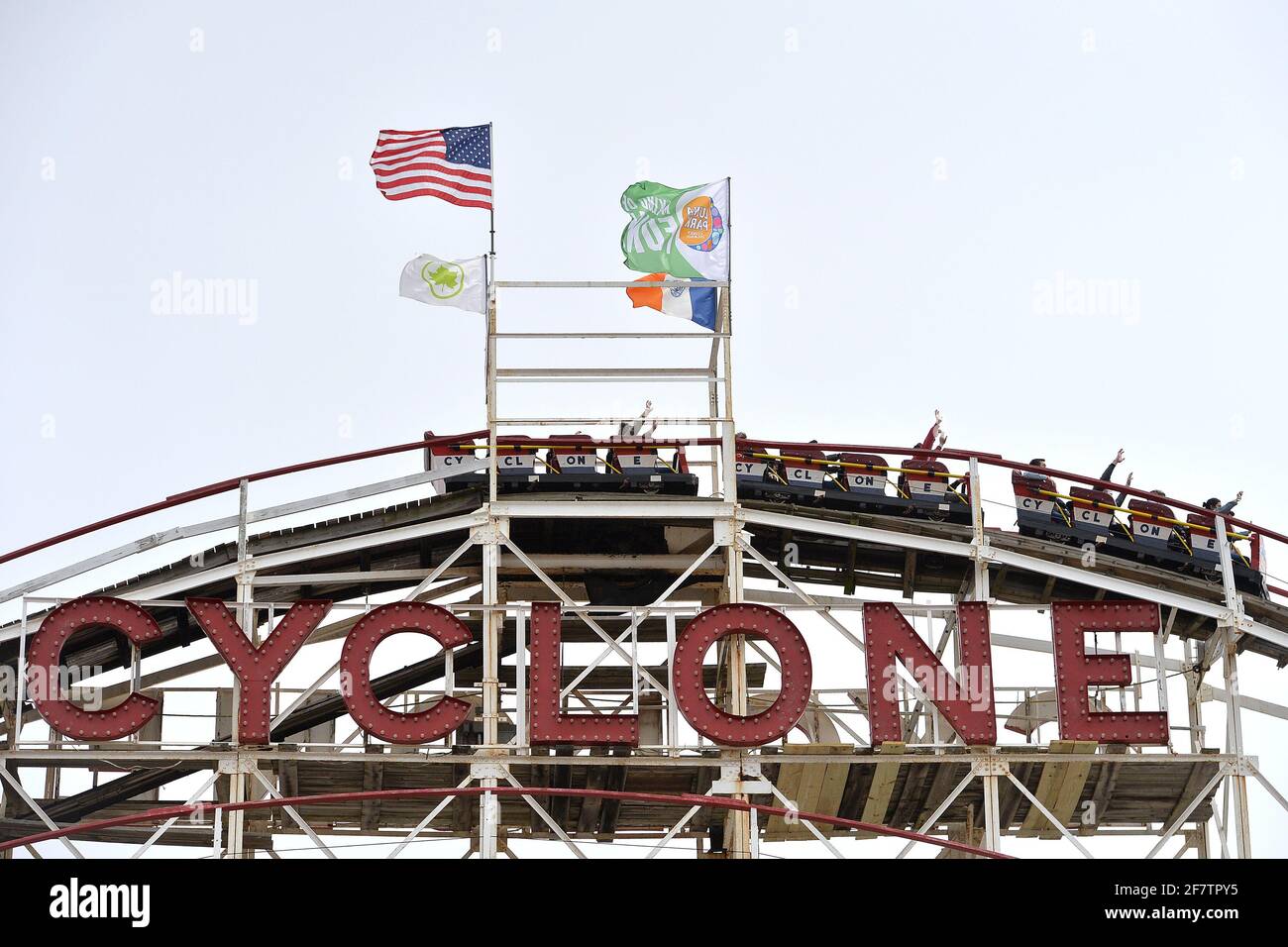 Cyclone rollercoaster in coney hi-res stock photography and images - Alamy