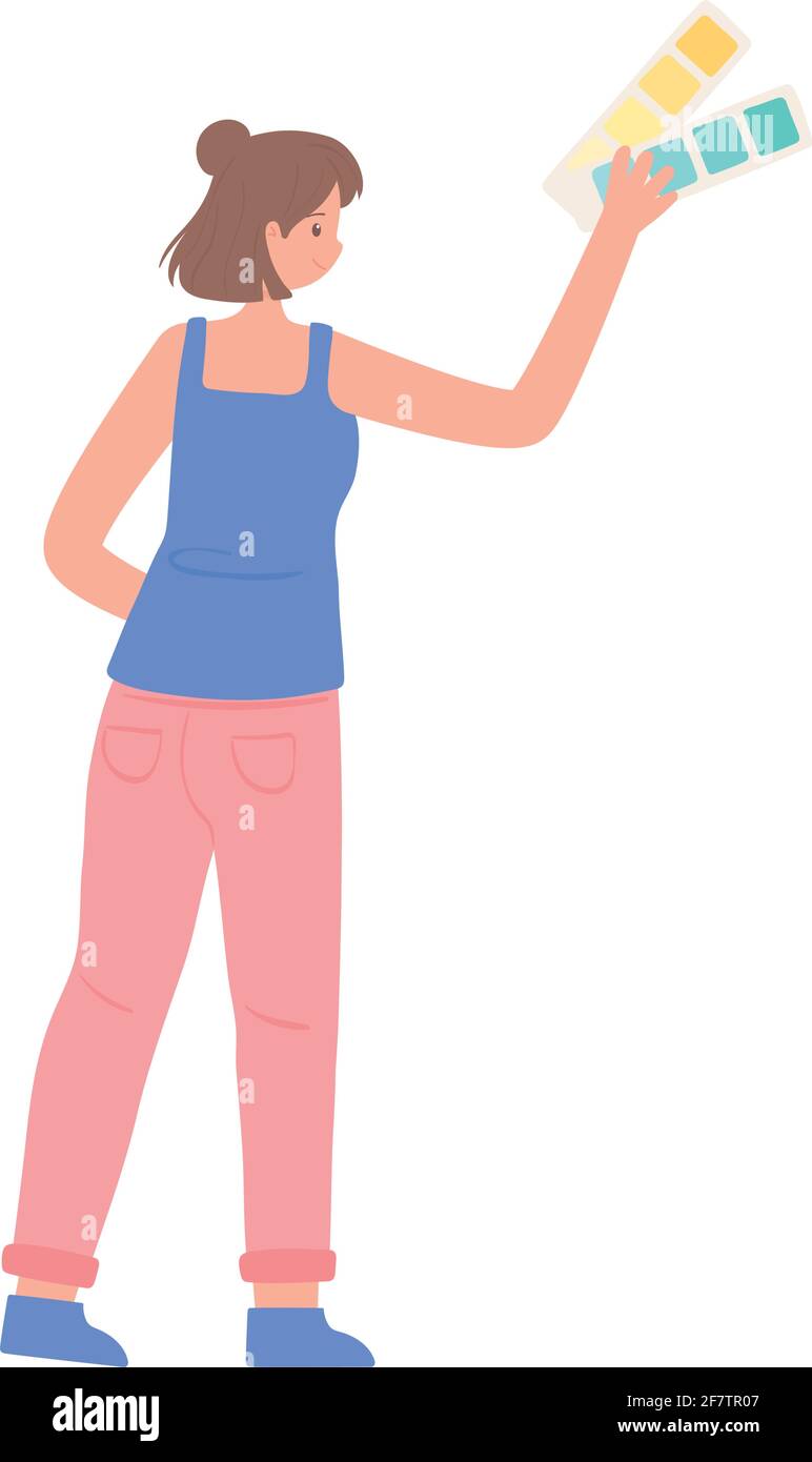 woman designer character color swatch Stock Vector Image & Art - Alamy