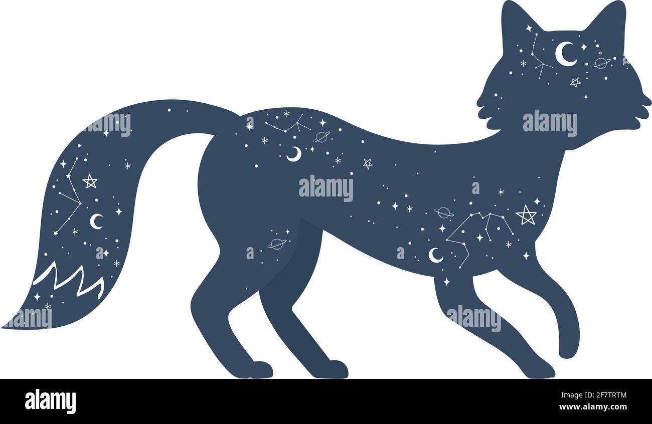 fox mystic astrology isolated style Stock Vector Image & Art - Alamy