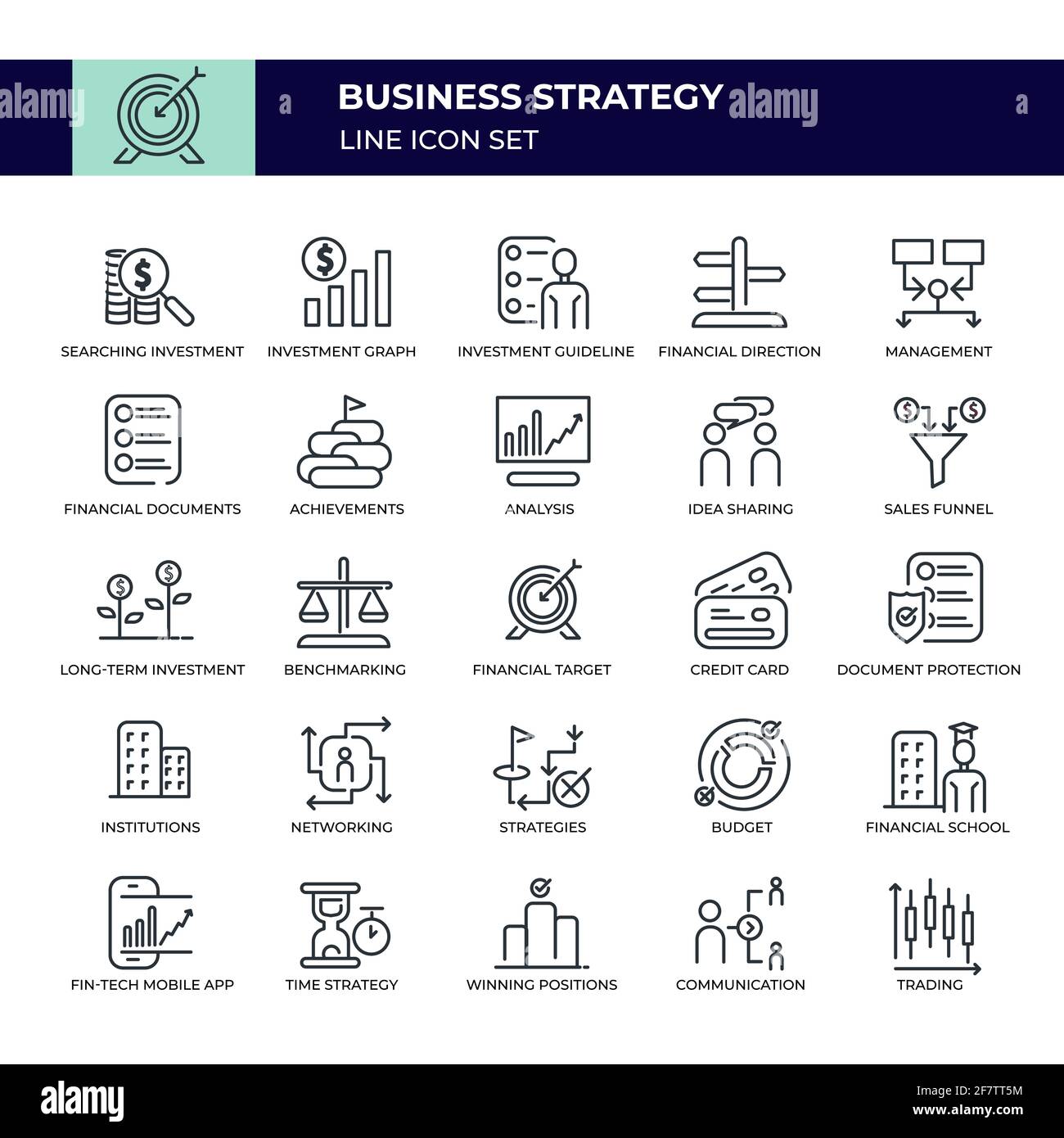 Strategy map line icon Cut Out Stock Images & Pictures - Alamy
