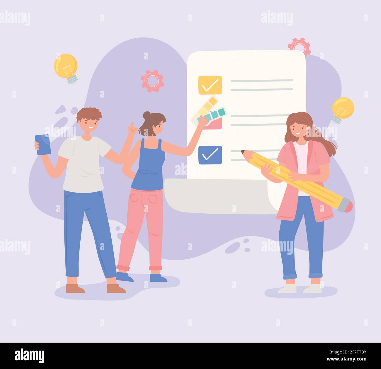 designers process work team cartoon Stock Vector Image & Art - Alamy