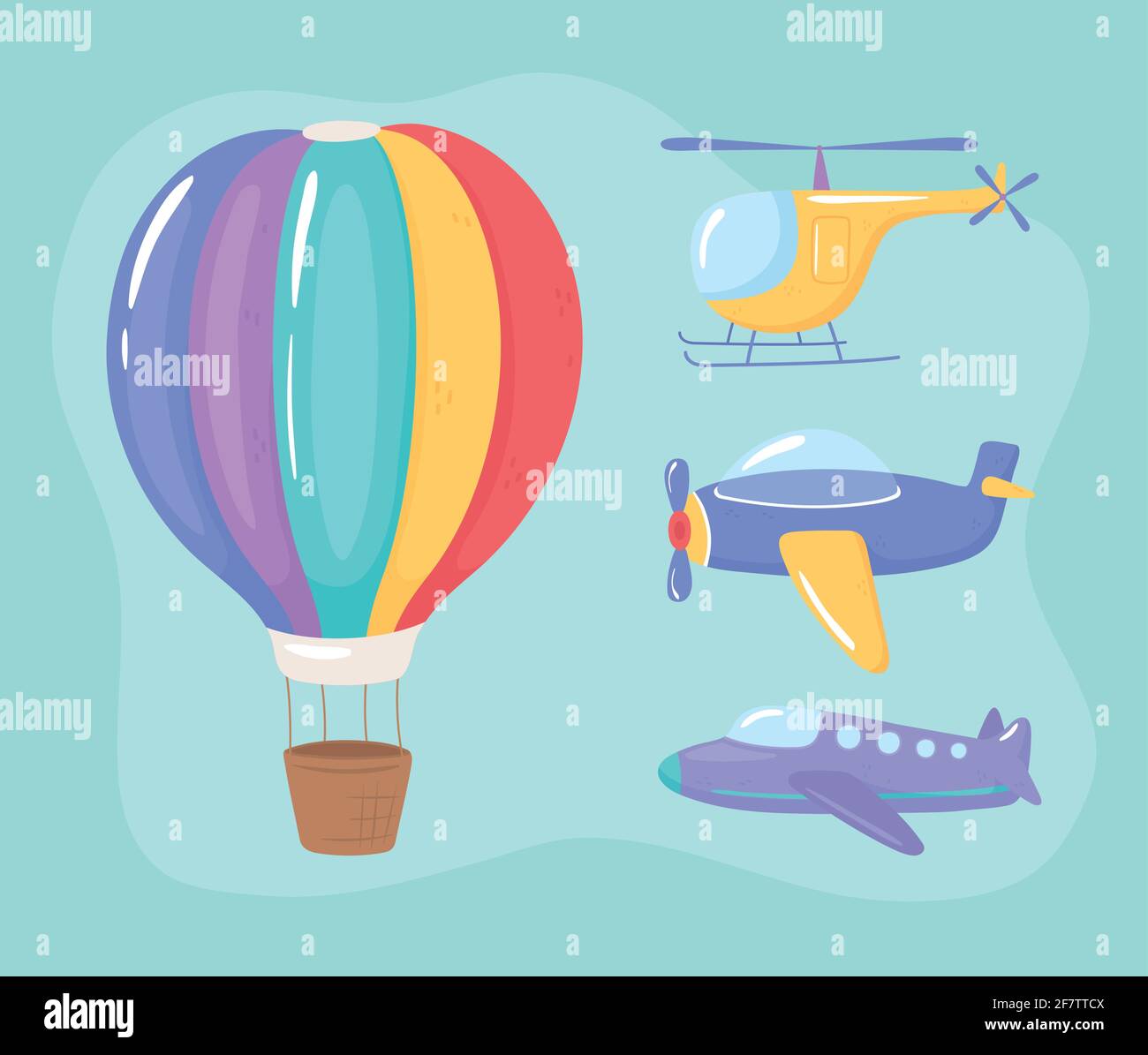 air transport airplane helicopter balloon Stock Vector Image & Art - Alamy