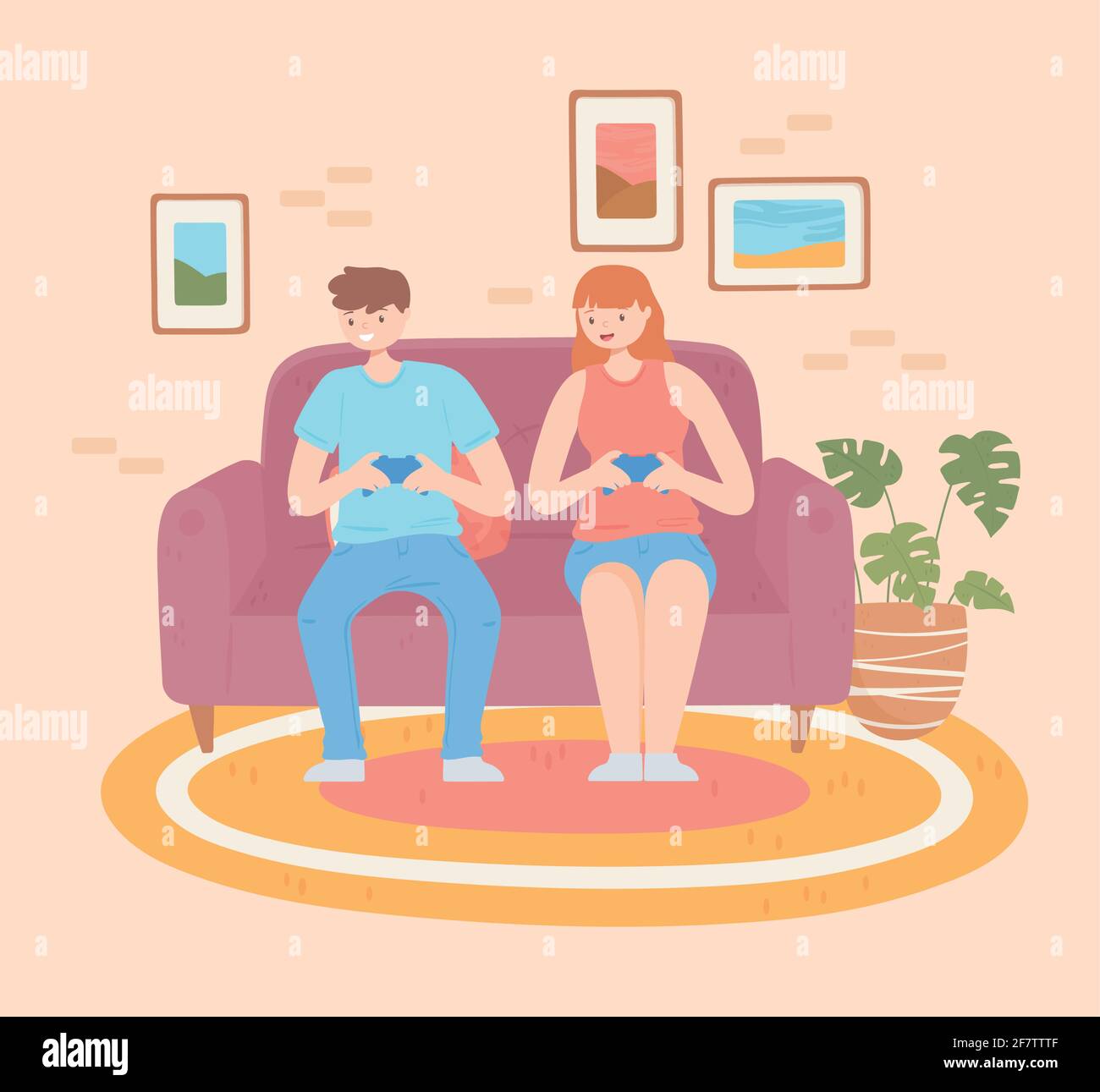 gamers with video game control Stock Vector Image & Art - Alamy