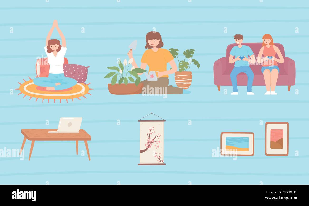 people home hobbies activities set Stock Vector Image & Art - Alamy