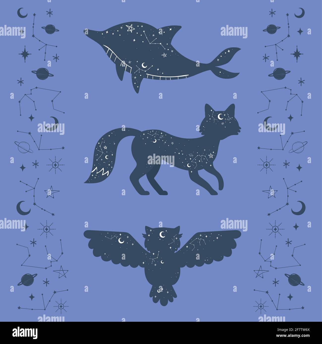 mystic astrology ancient animals set Stock Vector Image & Art - Alamy
