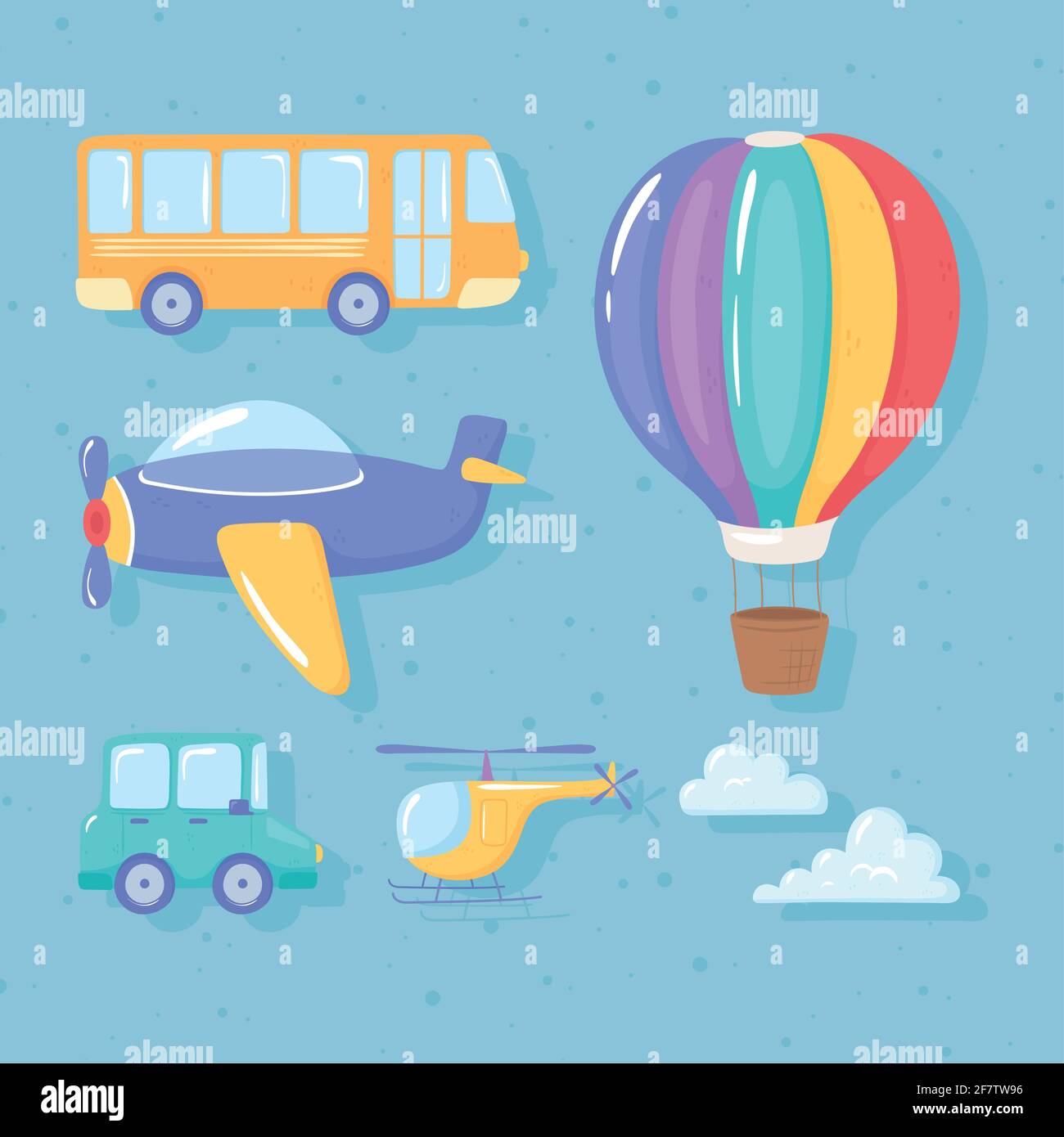 transport bus plane helicopter car Stock Vector Image & Art - Alamy