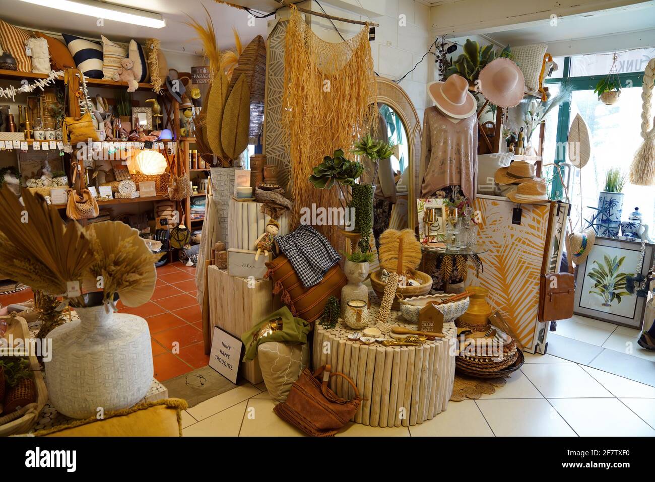 Yeppoon, Queensland, Australia - April 2021: Inside a boutique shop ...