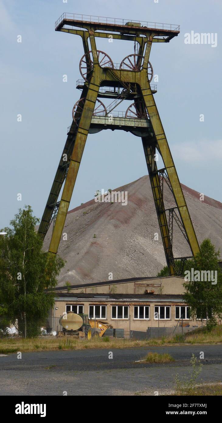 View of a mining tower in Mansfeld, Germany Stock Photo - Alamy