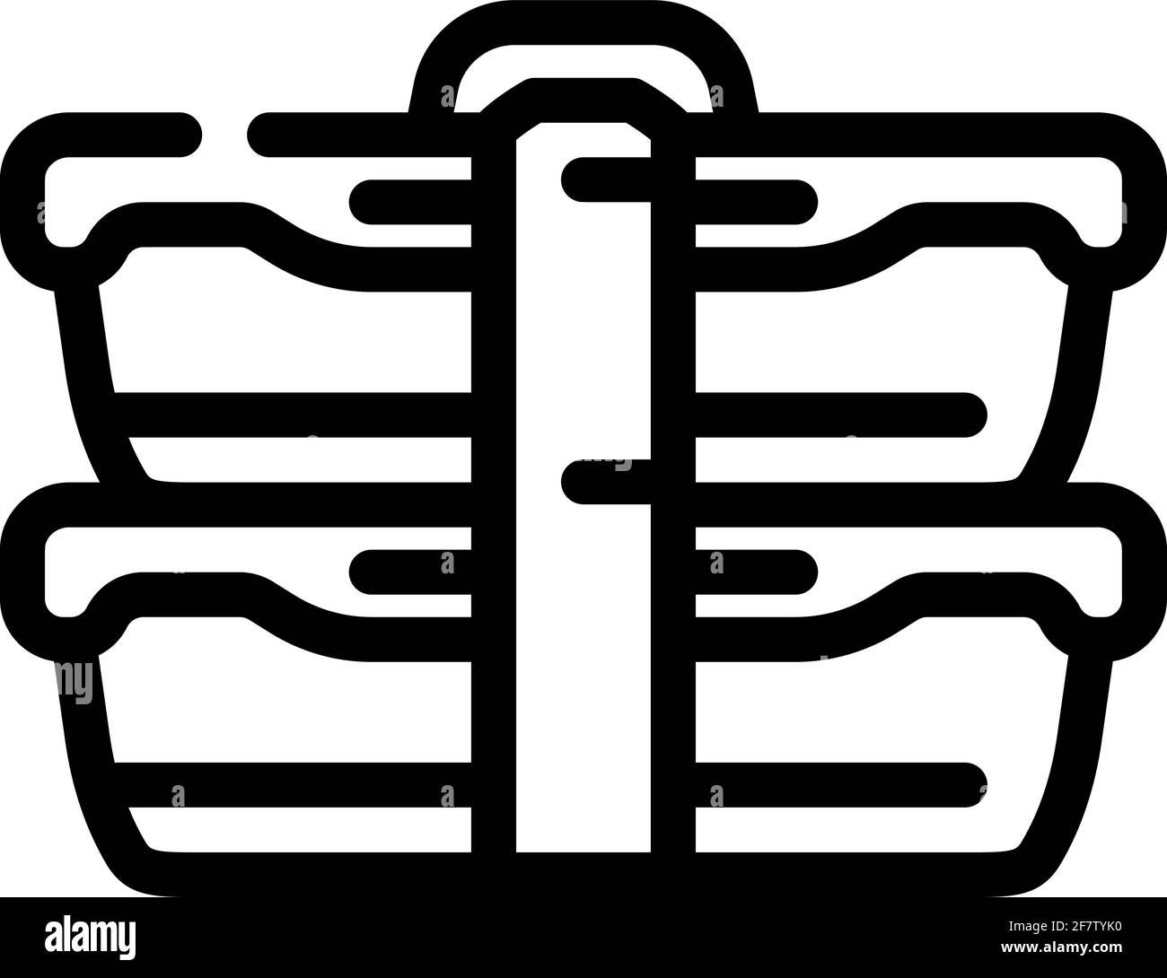 double lunchbox line icon vector illustration black Stock Vector Image ...