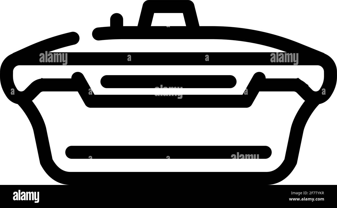 vacuum lunchbox line icon vector illustration black Stock Vector Image ...
