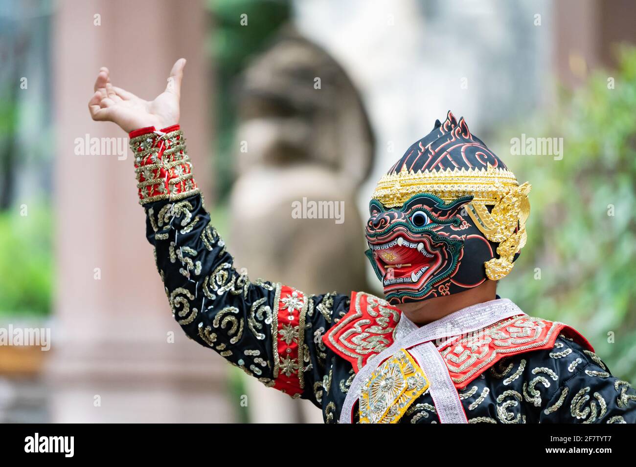 The performance of Thai traditional drama story Khon epic, Ramakien or ...