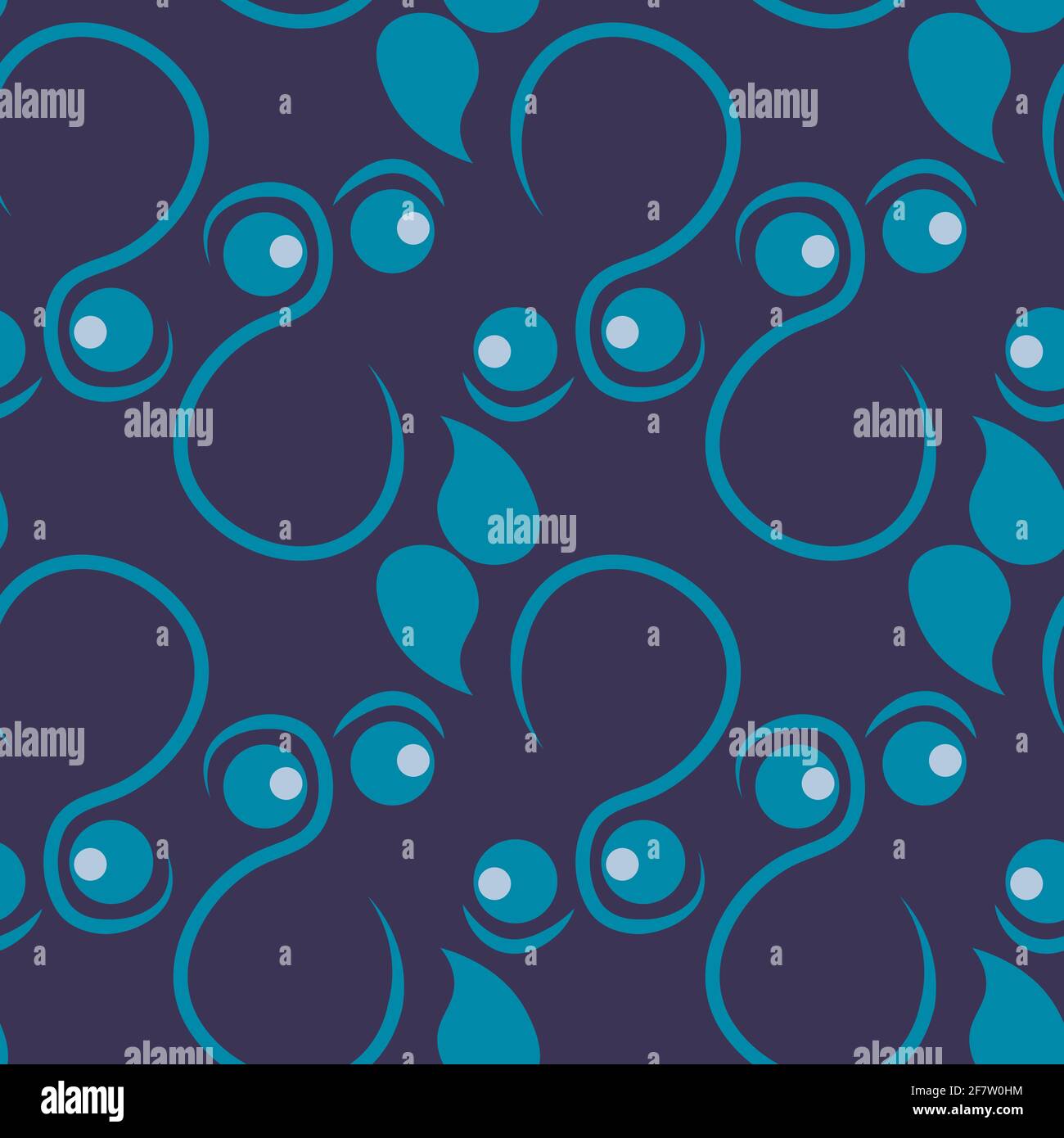 Seamless texture, pattern on a square background - face, look, surprise ...