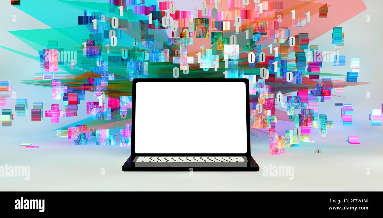 Laptop Advertising Template Copy Space Program Stock Photo - Alamy
