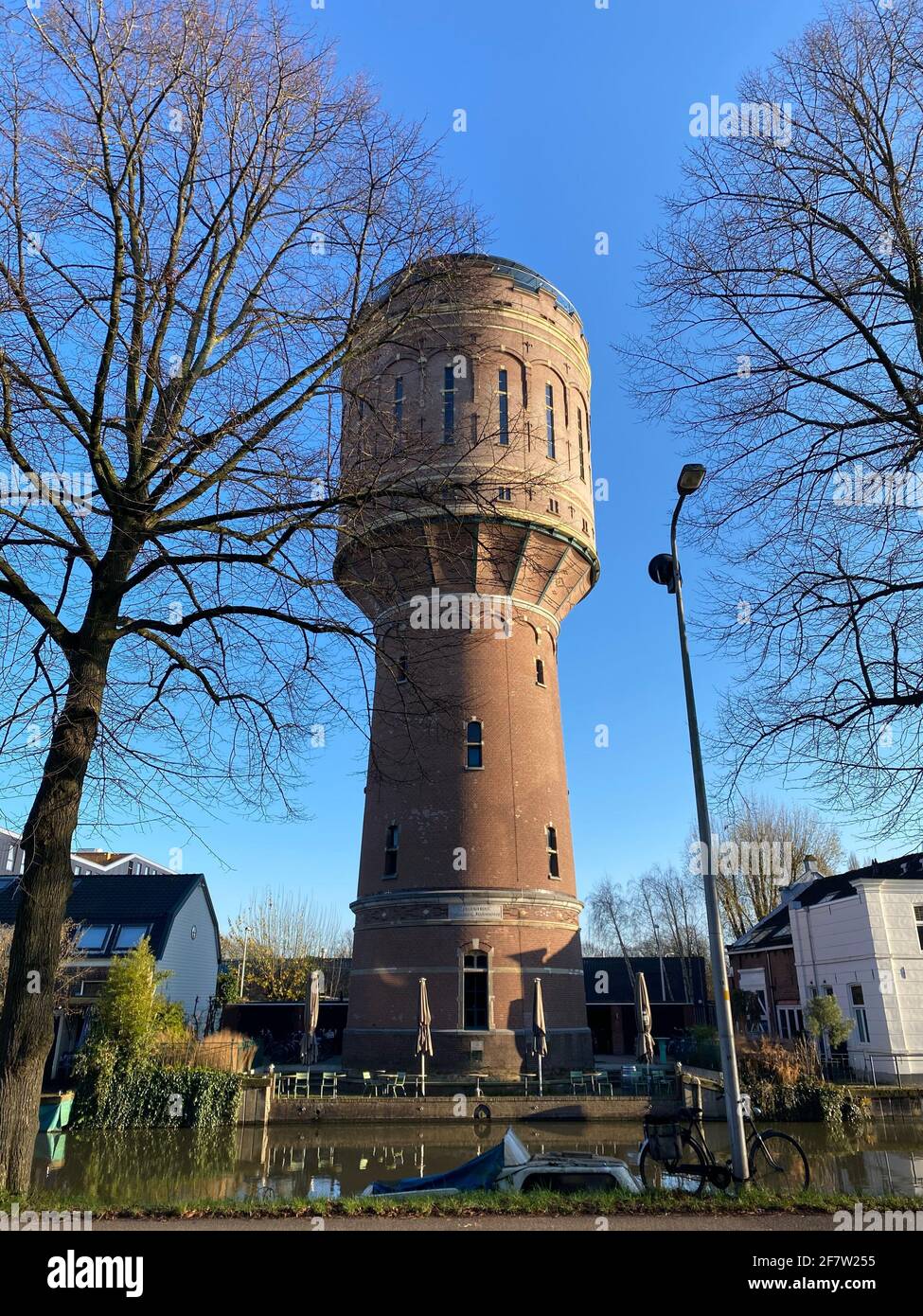 Old water tower in the city centre of Utrecht in the Netherlands in ...