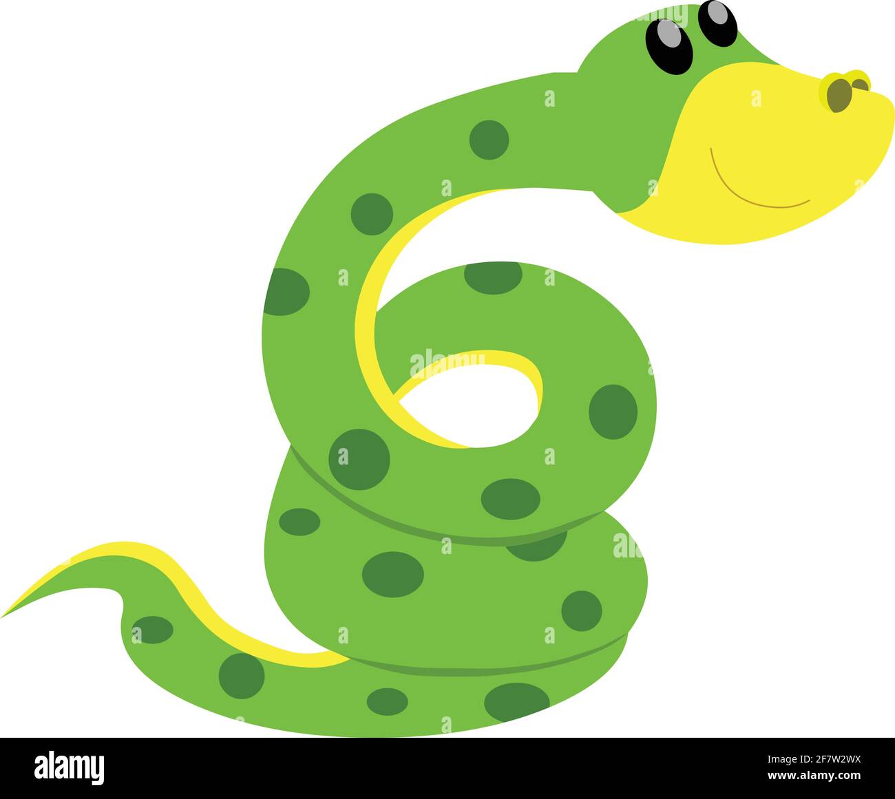 Cartoon snake illustration vector isolated on white background Stock ...
