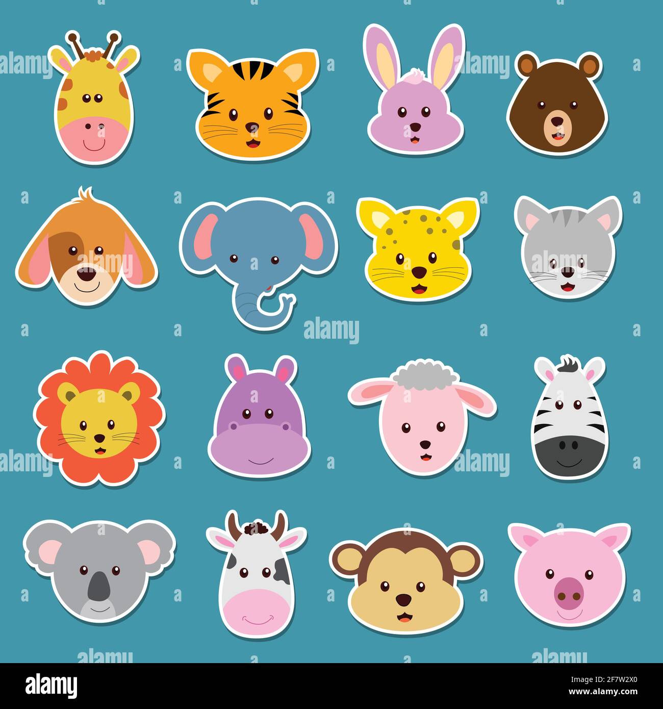 Cartoon face stickers store