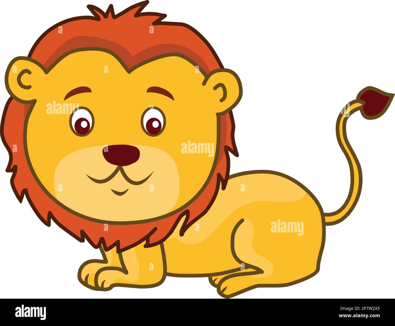 Cartoon lion vector illustration isolated on white background Stock ...
