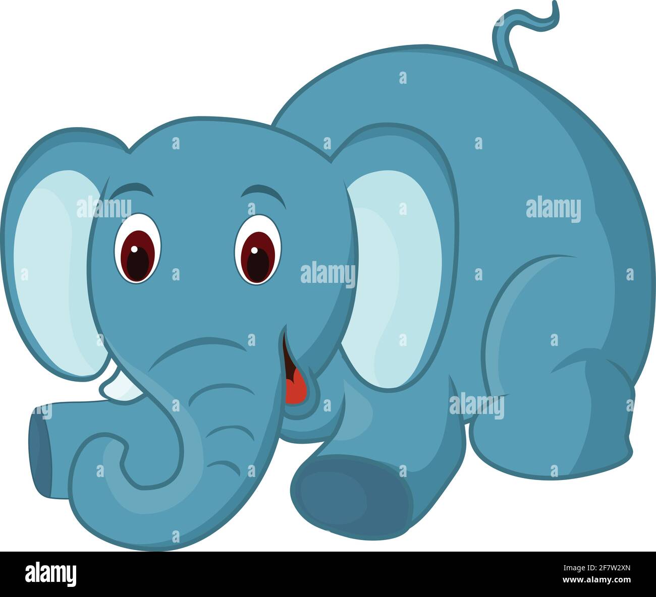 Big elephant cartoon vector illustration isolated on white background ...
