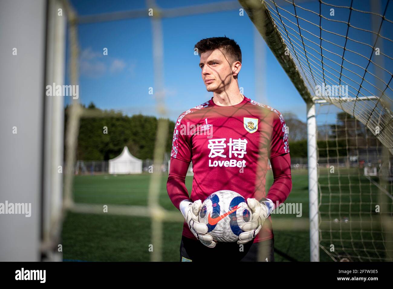 Burnley goalkeeper Nick Pope poses for portraits at the Burnley FC ...